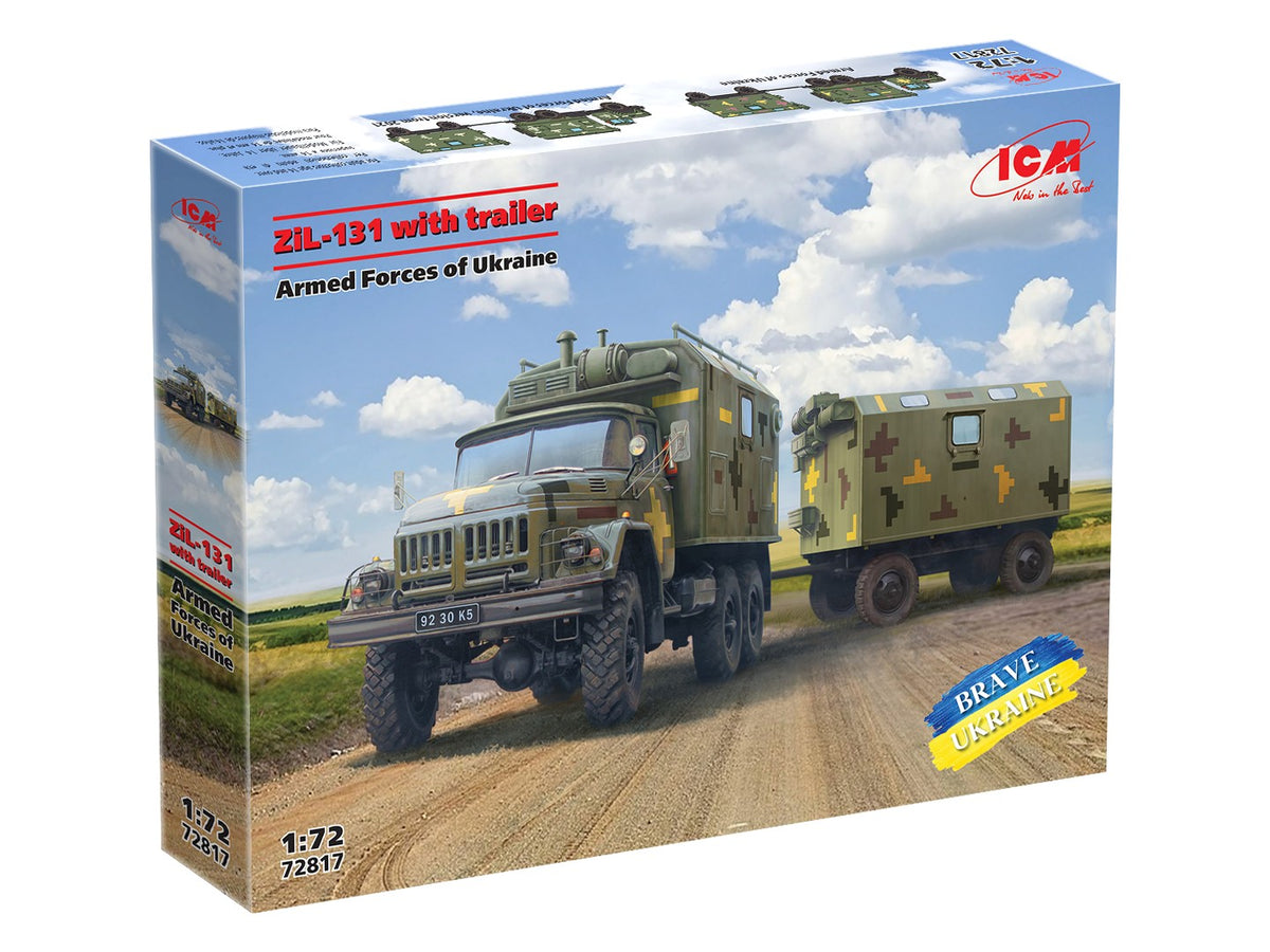 ICM Models 72817 1/72 ZiL-131 with Trailer Ukraine Model Kit — White ...