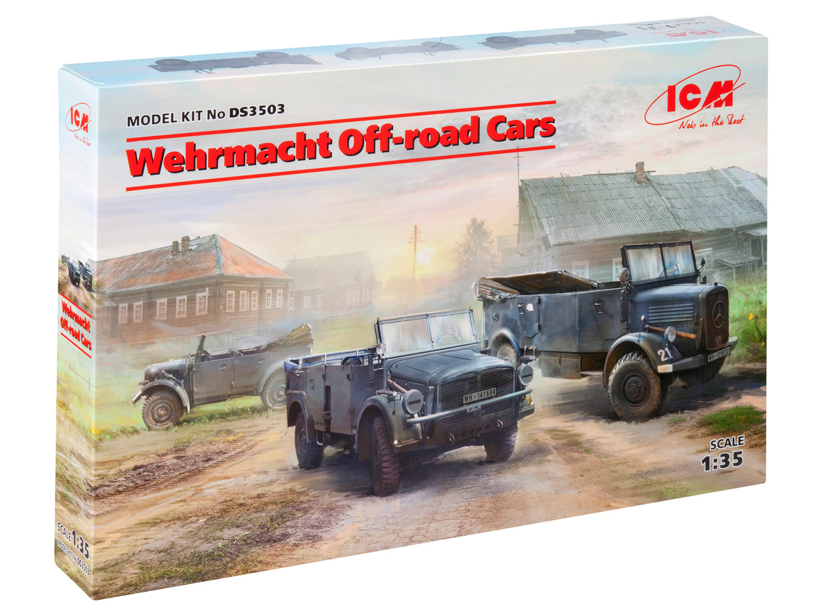 ICM Models DS3503 1/35 Wehrmacht Off-Road Cars Set Model Kit — White ...