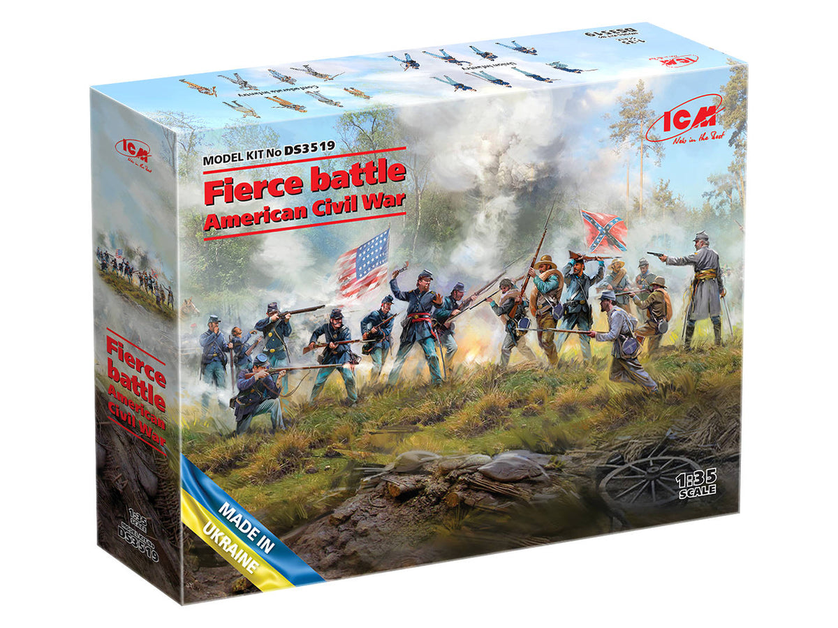 ICM Models DS3519 1/35 Fierce Battle: American Civil War Figures Set M ...