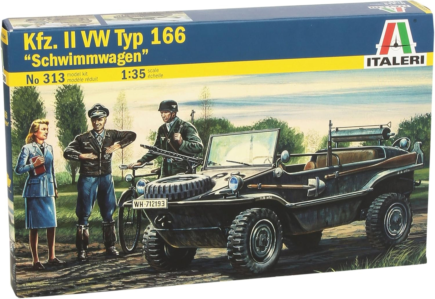 Italeri 313 1/35 German Kfz.2 VW Typ 166 Schwimmwagen Model Kit — White ...