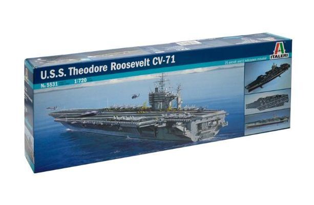 Italeri 5531 1/720 USS Theodore Roosevelt CV71 Aircraft Carrier Model ...