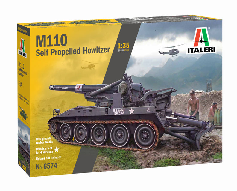 Italeri 6574 1/35 M110A1 Self Propelled Howitzer Model Kit — White Rose ...