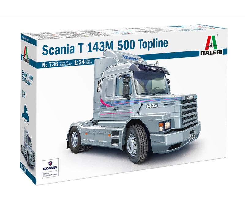 Italeri 736 1/24 Scania T143 M500 Top Line Model Kit — White Rose Hobbies