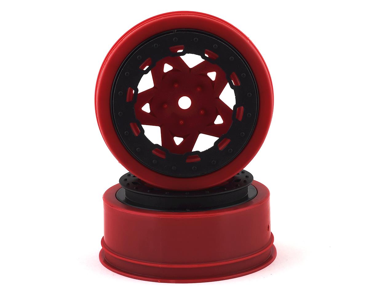 JConcepts 3390RB 12mm Hex Tremor Short Course Wheels (Red) (2 Pack ...
