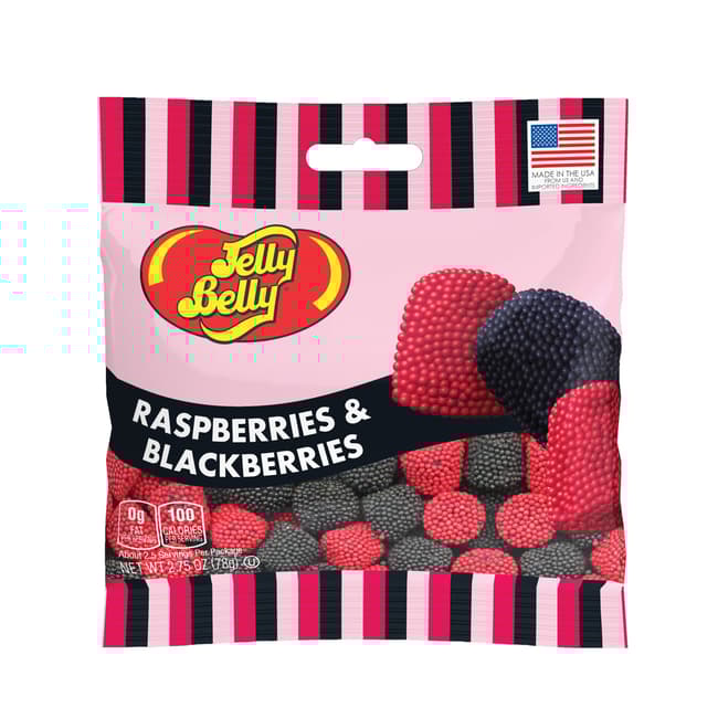 Jelly Belly Raspberries and Blackberries Candies 2.75oz Grab & Go® Bag ...