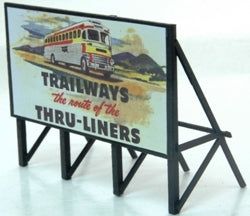 JL Innovative Design 976 HO Scale 1950s Trailways Bus Billboard — White ...