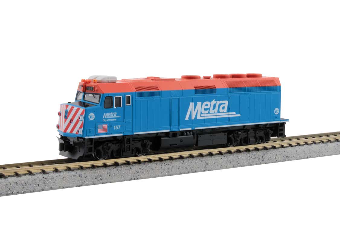 Kato 176-9107 N Scale EMD F40PH Diesel Metra "Village of Palatine" 157 ...