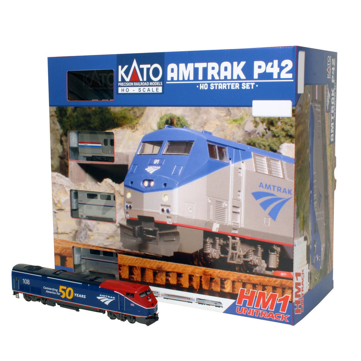 KATO 30-3004 HO Scale Amtrak P42 #108 50th Anniversary Train Set ...