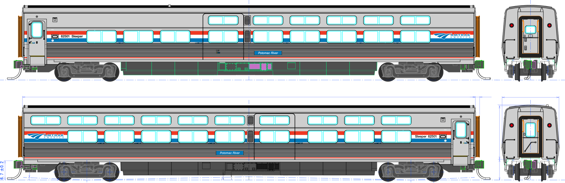 Kato 35-6222 HO Scale Amtrak Viewliner II Sleeper Phase III 62518 "Sus ...