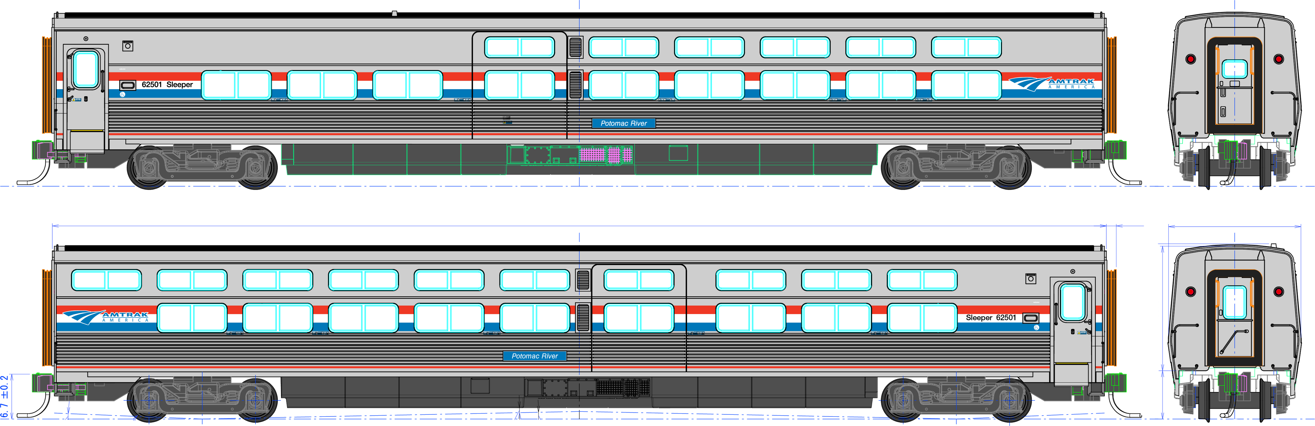 Kato 35-6222 HO Scale Amtrak Viewliner II Sleeper Phase III 62518 "Sus ...