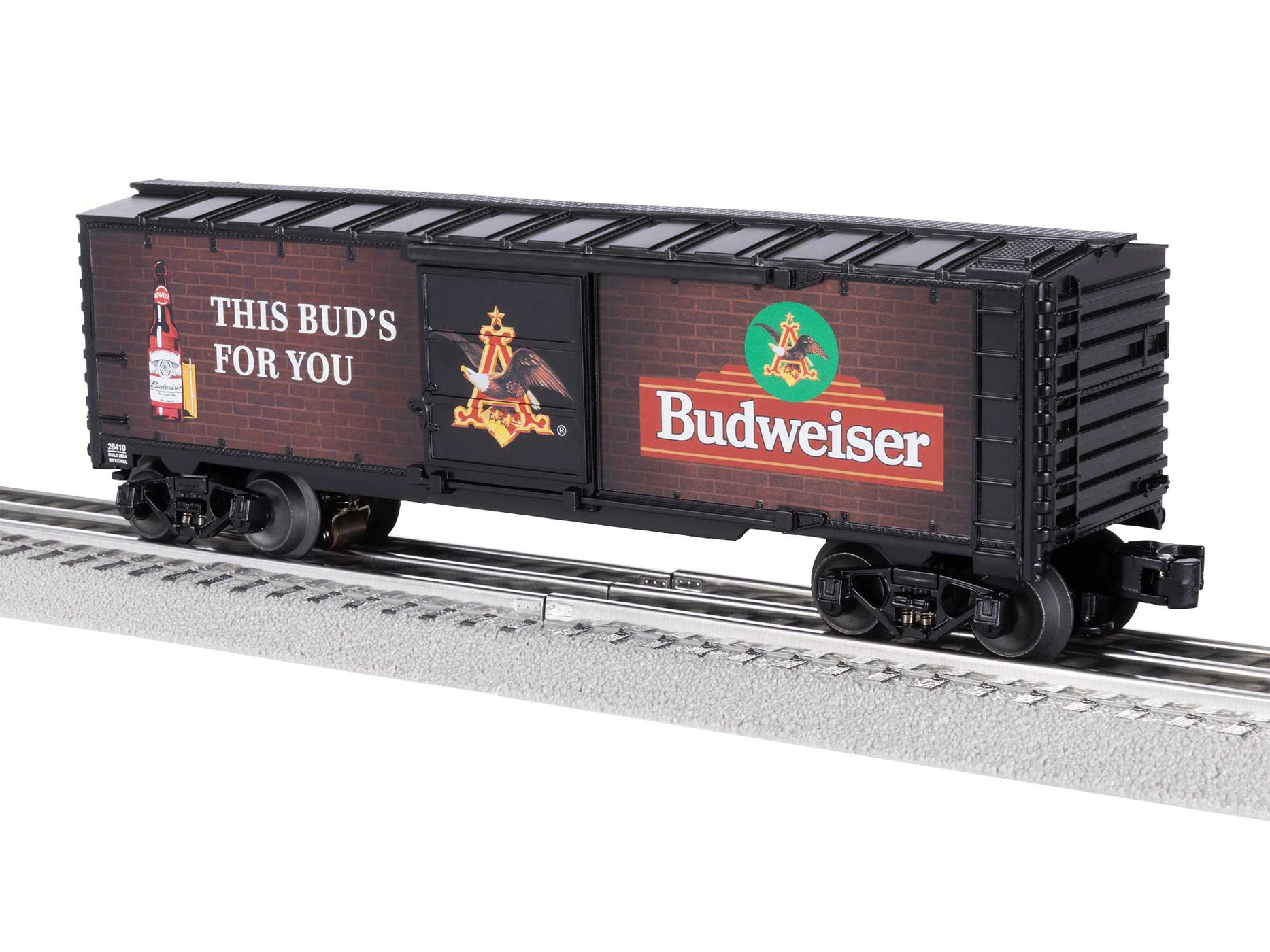 Lionel 2428410 O Gauge Budweiser Illuminated Sign Boxcar — White Rose ...