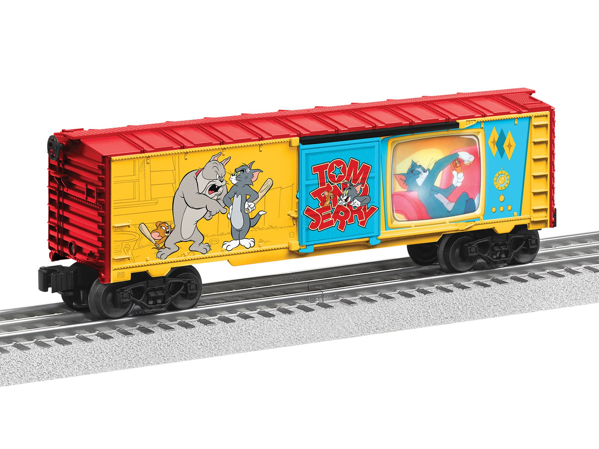 Lionel 2528530 O Gauge Tom and Jerry Illuminated Cartoon Boxcar — White Rose Hobbies