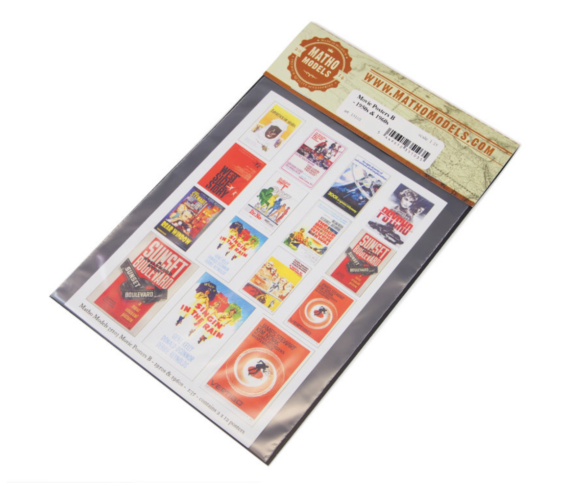 Matho Models 35103 1/35 Movie Posters 1950s & 1960s Printed Paper (24 ...