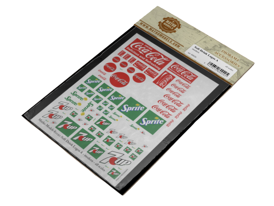 Matho Models 80020 Multi-Scale Modern Soft Drink Logos Decals Set A (C ...