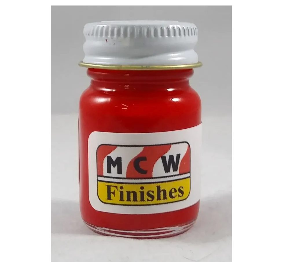 MCW Finishes 10001E Bright Red Enamel Paint 15ml (0.5oz) — White Rose ...
