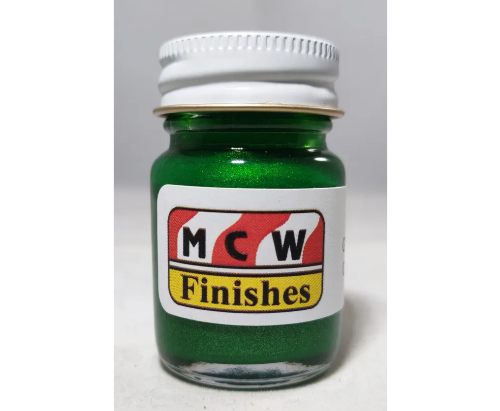 MCW Finishes 2185E Green Metallic Enamel Paint 15ml (0.5oz) — White ...