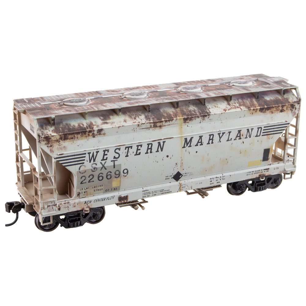 Micro-Trains 2200 004 HO Scale 2 Bay ACF Covered Hopper Kit (Weathered ...