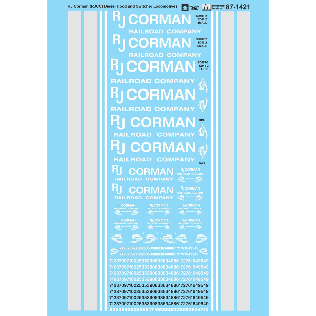 Microscale 87-1421 HO Scale RJ Corman Diesel and Switcher Locomotives ...