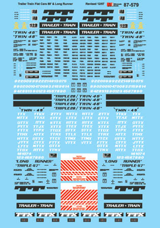 Microscale 87-579 HO Scale Trailer Train 89' & long Runner Decals ...
