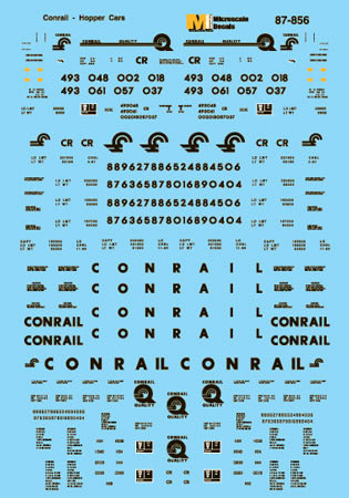 Microscale 87-856 HO Scale Conrail 1985+ Coal Hoppers Decals — White ...