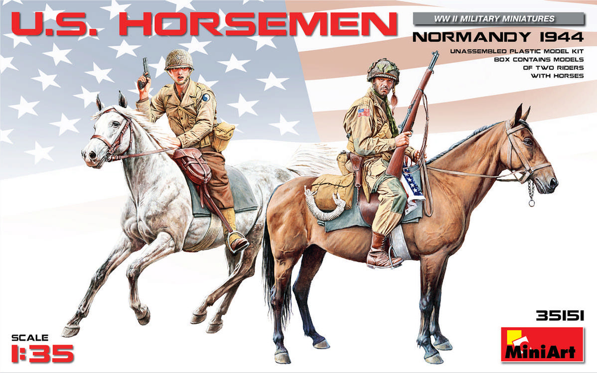 MiniArt 35151 1/35 U.S. Horsemen (Normandy 1944) Figures Model Kit ...