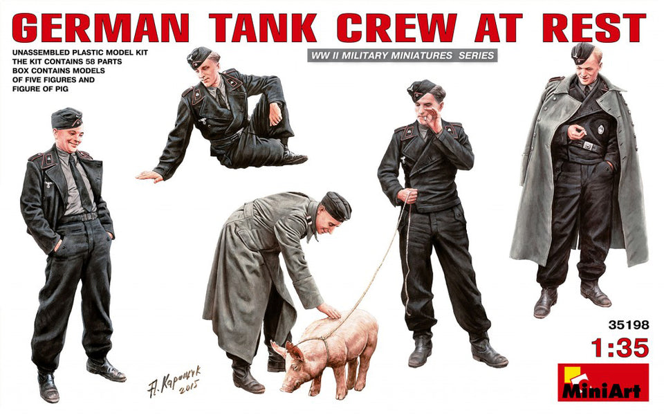MiniArt 35198 1/35 German Tank Crew at Rest Figures Model Kit — White ...