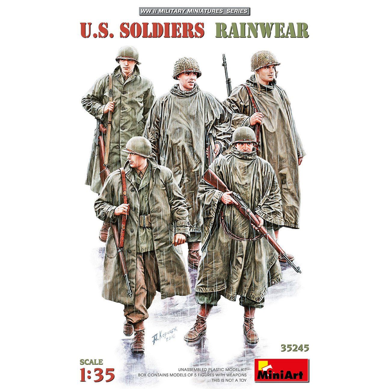MiniArt 35245 1/35 WWII US Soldiers in Rainwear Figures Model Kit ...
