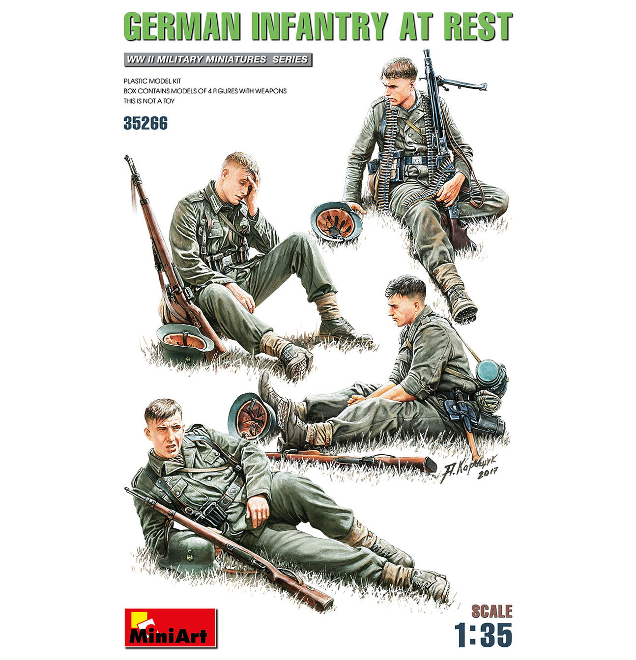 MiniArt 35266 1/35 German Infantry at Rest Figures Model Kit — White ...