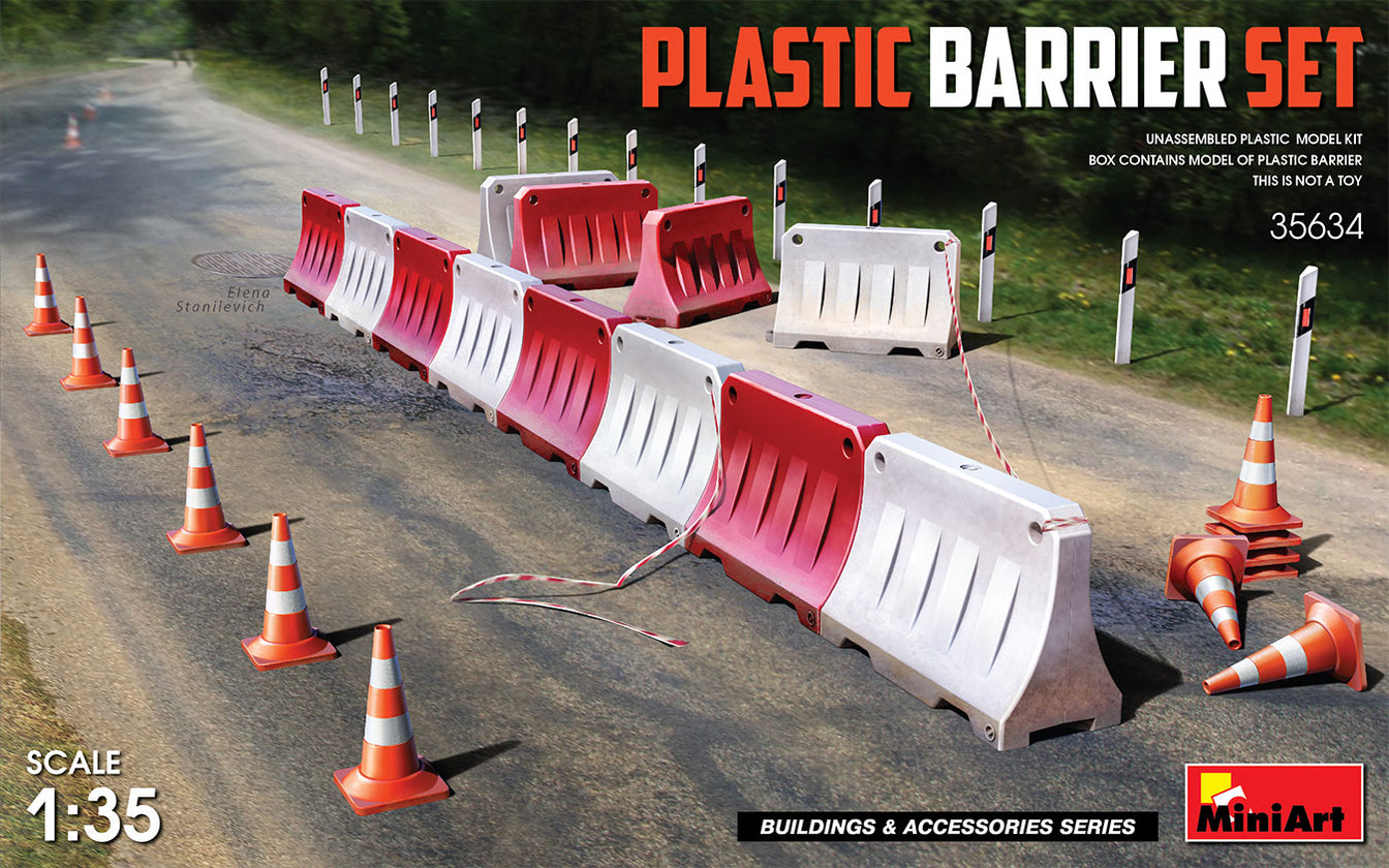 MiniArt 35634 1/35 Plastic Barrier Set Model Kit — White Rose Hobbies