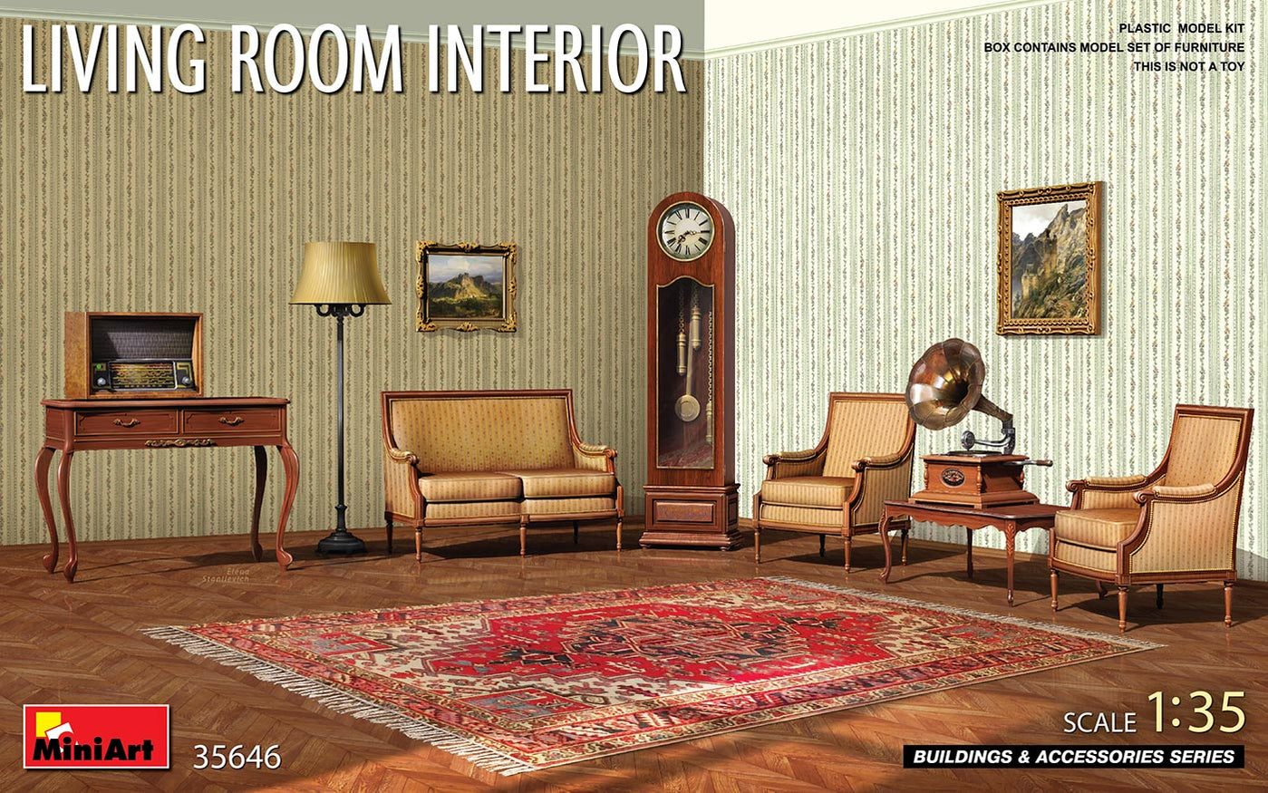 MiniArt 35646 1/35 Living Room Interior Model Kit — White Rose Hobbies