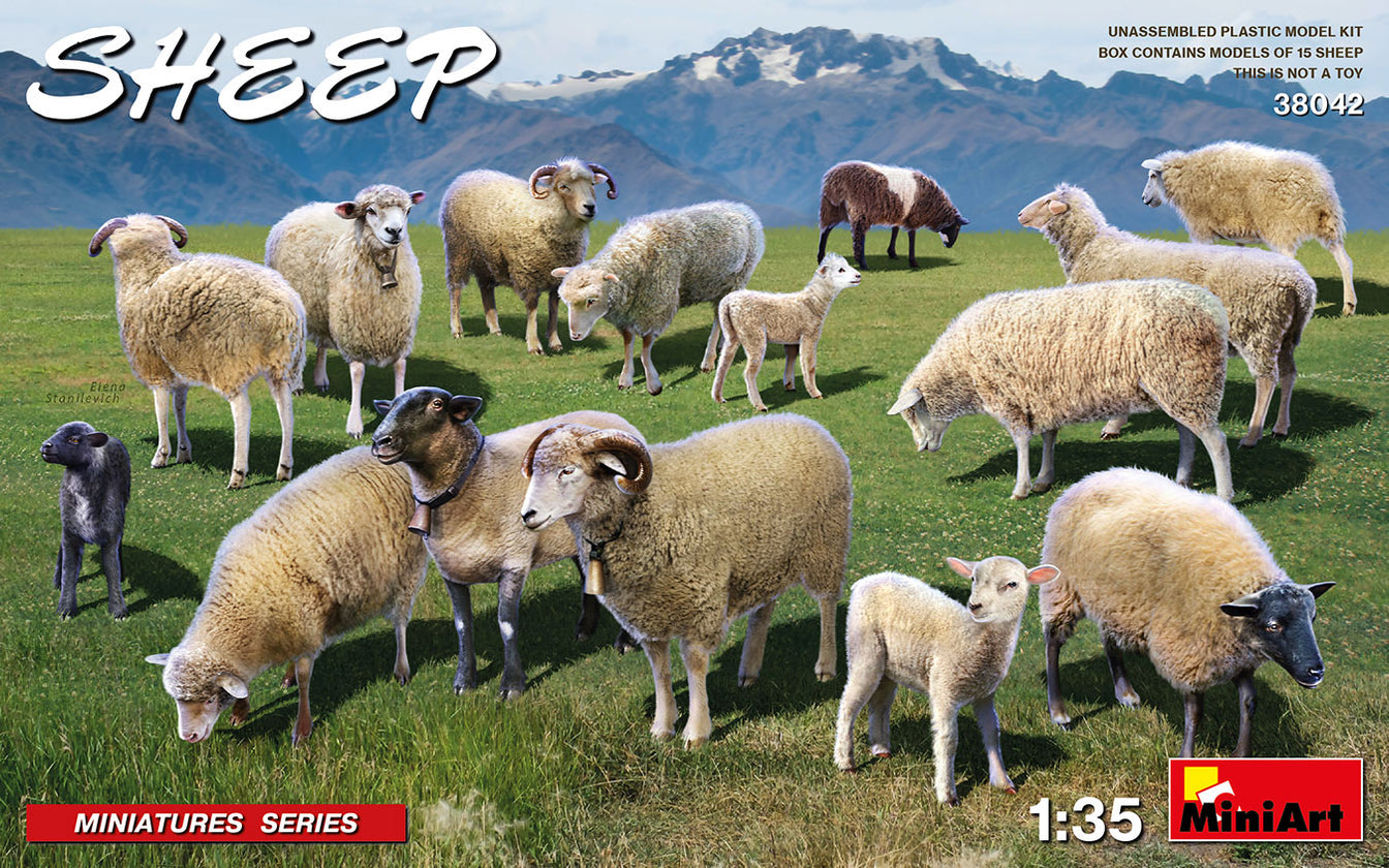 MiniArt 38042 1/35 Sheep Figures Model Kit — White Rose Hobbies