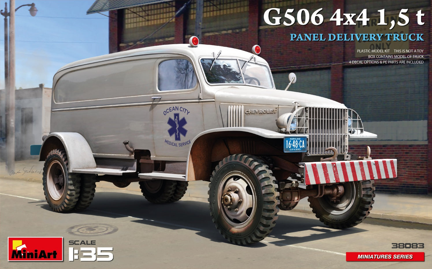 MiniArt 38083 1/35 G506 4x4 1.5 Ton Panel Truck Model Kit — White Rose ...