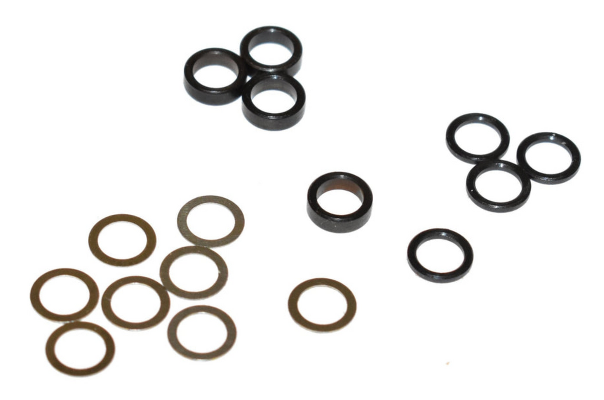 MIP 20050 5mm Steel Spacer Kit .25mm, 1.0mm, & 2.3mm — White Rose Hobbies