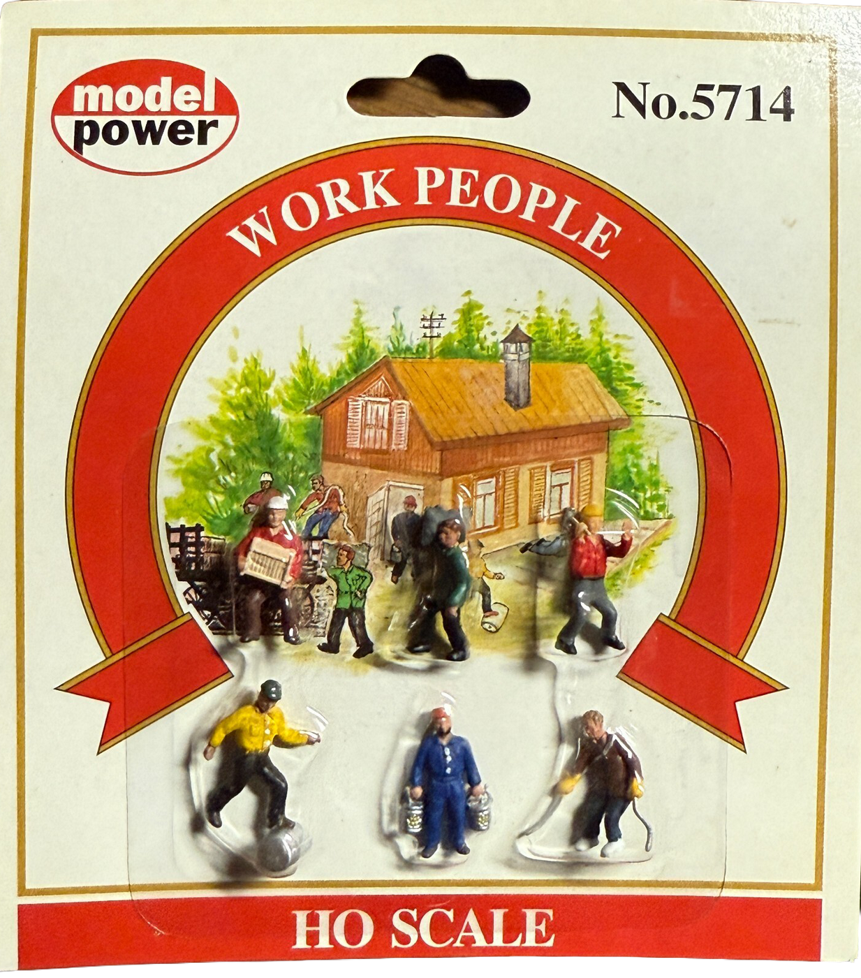 Model Power 5714 HO Scale Work People 6 Figures - NOS — White Rose Hobbies