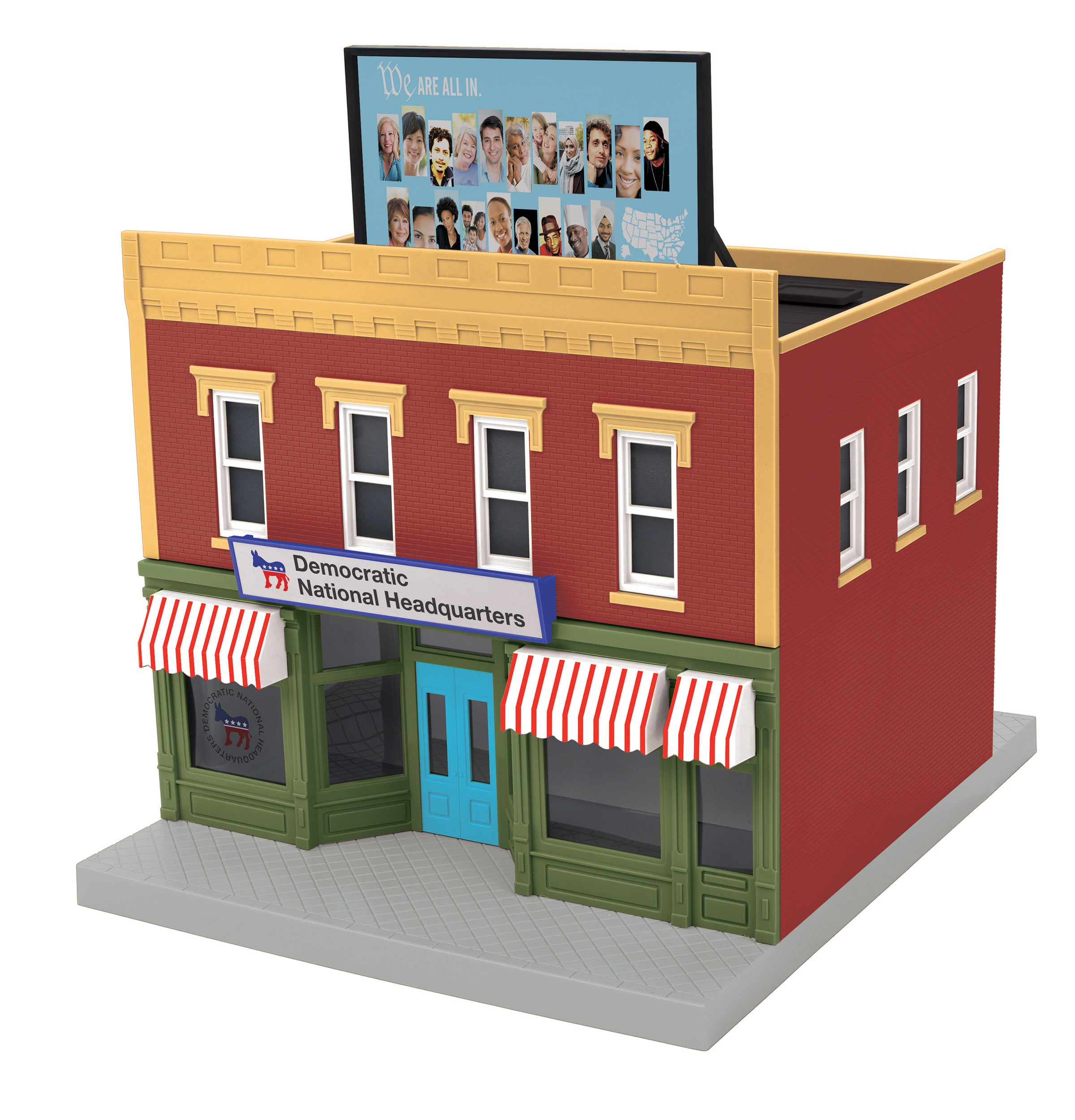 MTH 30-90688 O Gauge 2 Story City Building DNC Headquarters — White ...