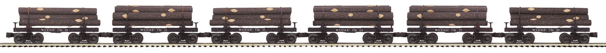 MTH Premier 20-92335 O Scale Skeleton Log Cars with Log Load 6 Pack ...