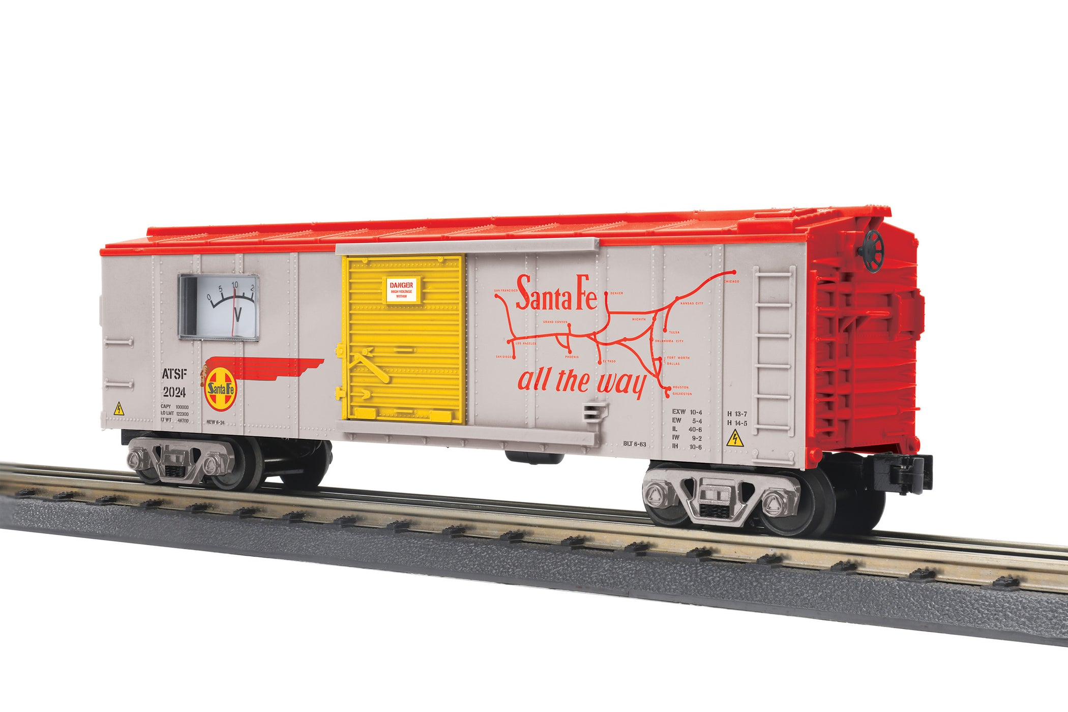 MTH Railking 30-71189 O Gauge Boxcar with Power Meter Santa Fe ATSF ...
