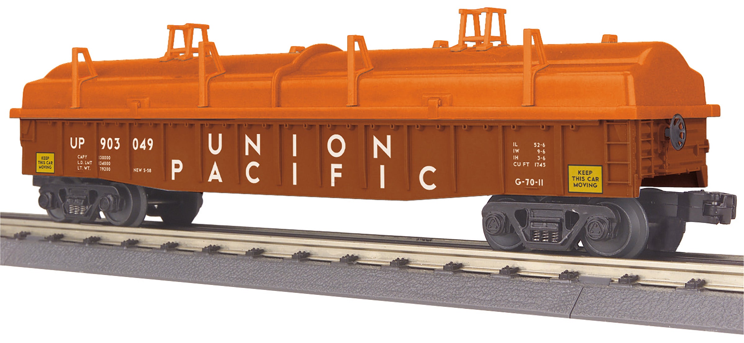 MTH RailKing 30-72238 O Gauge Gondola with Cover Union Pacific UP 9030 ...