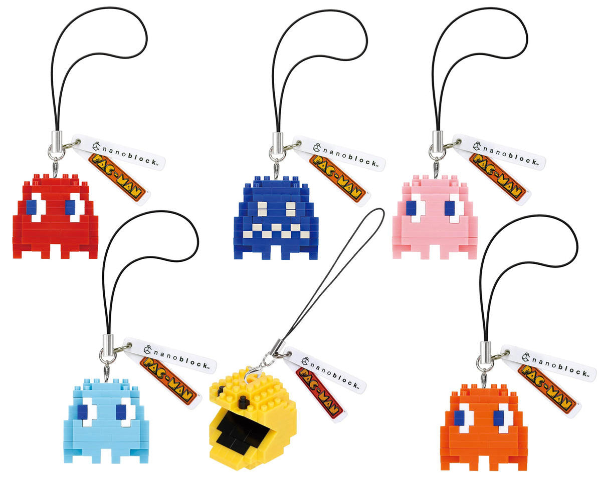 Nanoblock nanoCharm™ "PAC-MAN" Keychain Blind Box Assortment (Box of 1 ...