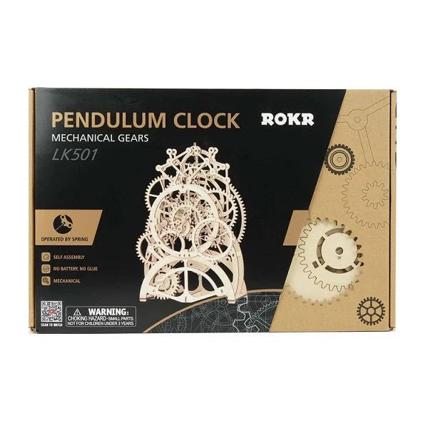 ROKR LK501 Mechanical Gears 3D Wooden Puzzle - Pendulum Clock - with w ...