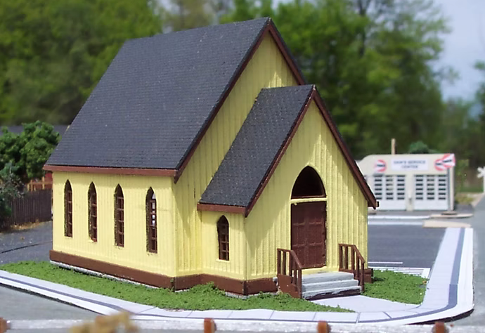 Osborn Model Kits 1030 HO Scale Small Town Church Craftsman Kit — White ...