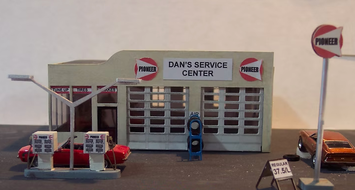 Osborn Model Kits 1045 HO Scale Gas Station Craftsman Kit — White Rose ...