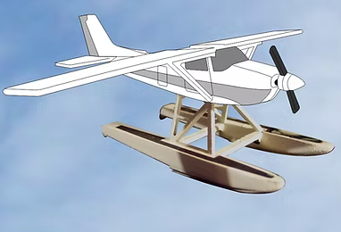 Osborn Model Kits 1077 HO Scale Cessna 172 Float Kit — White Rose Hobbies