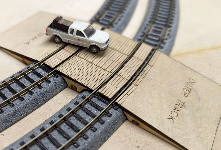 Osborn Model Kits 3138 N Scale Curved Level Crossing for Kato Track ...