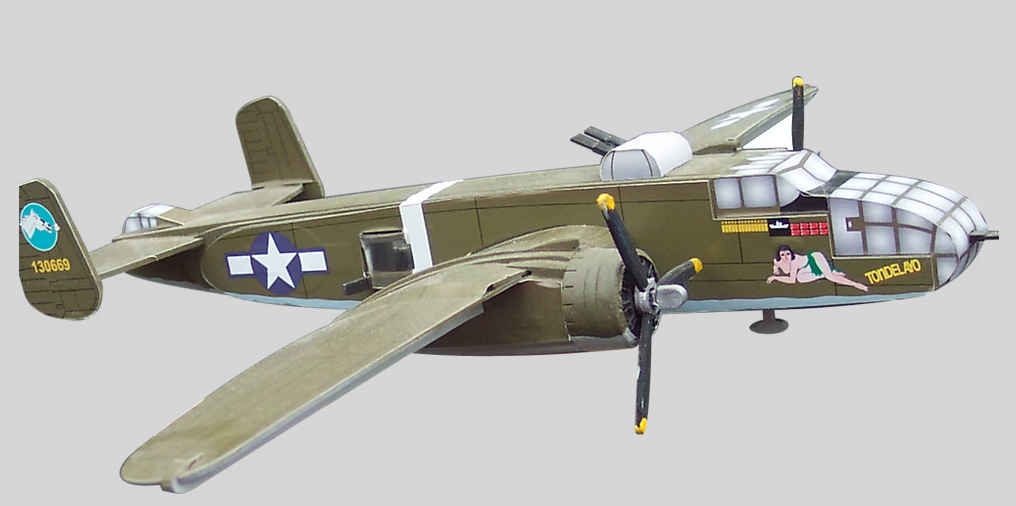 Osborn Model Kits 6040 1/66 Scale B-25 Mitchell Model Aircraft Kit ...
