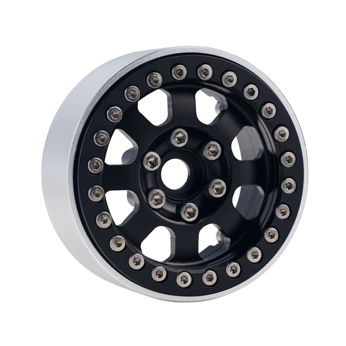Powerhobby 5050 Black Aluminum 1.9" Beadlock Wheels with 9mm Hubs 4 Pa ...