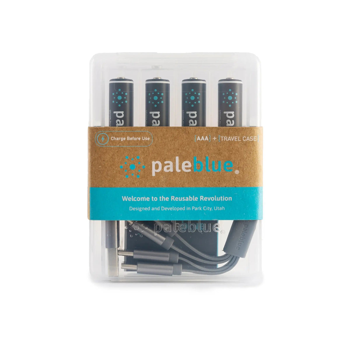 Pale Blue Lithium Ion Rechargeable AAA Batteries 4 Pack — White Rose ...