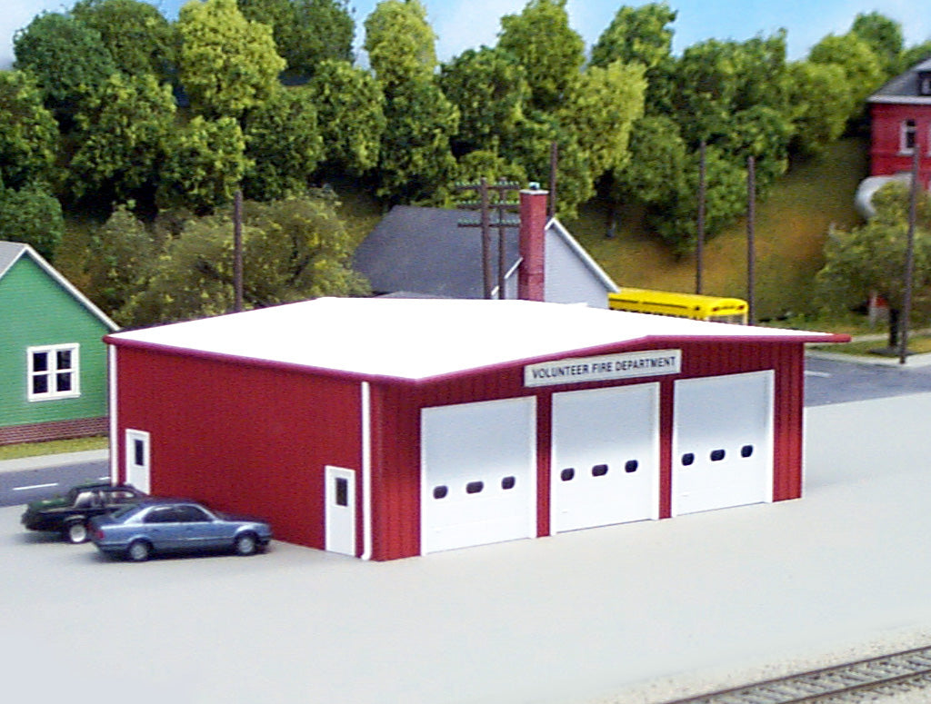 Pikestuff 541-0192 HO Scale Red Fire Station Kit — White Rose Hobbies