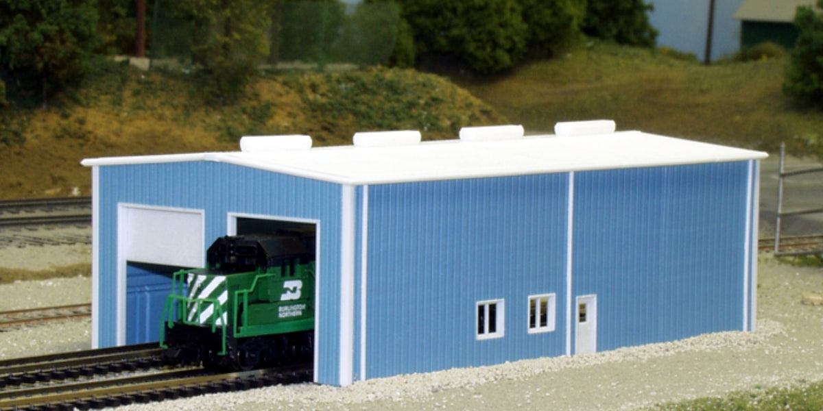 Pikestuff 541-8007 N Scale Modern 2 Stall Engine House Kit — White Rose ...