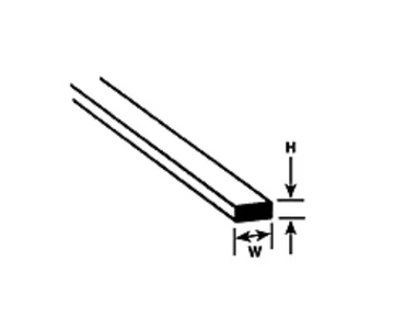 Plastruct Model Parts 90787 MS-1216 Rectangle Strip, .125x.156 (10 Pac ...